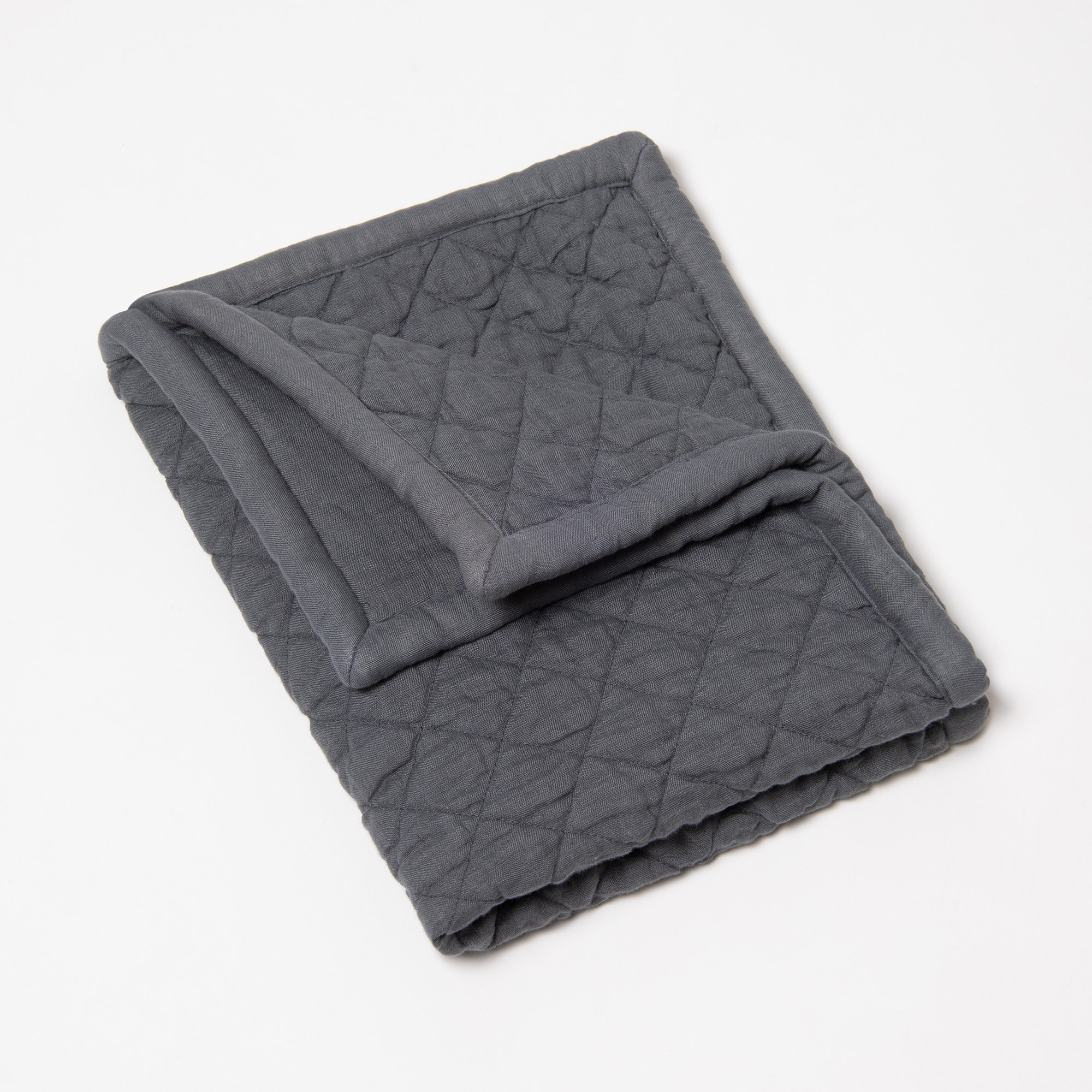 Amity Home Leda Steel Blue Linen Quilt | Perigold