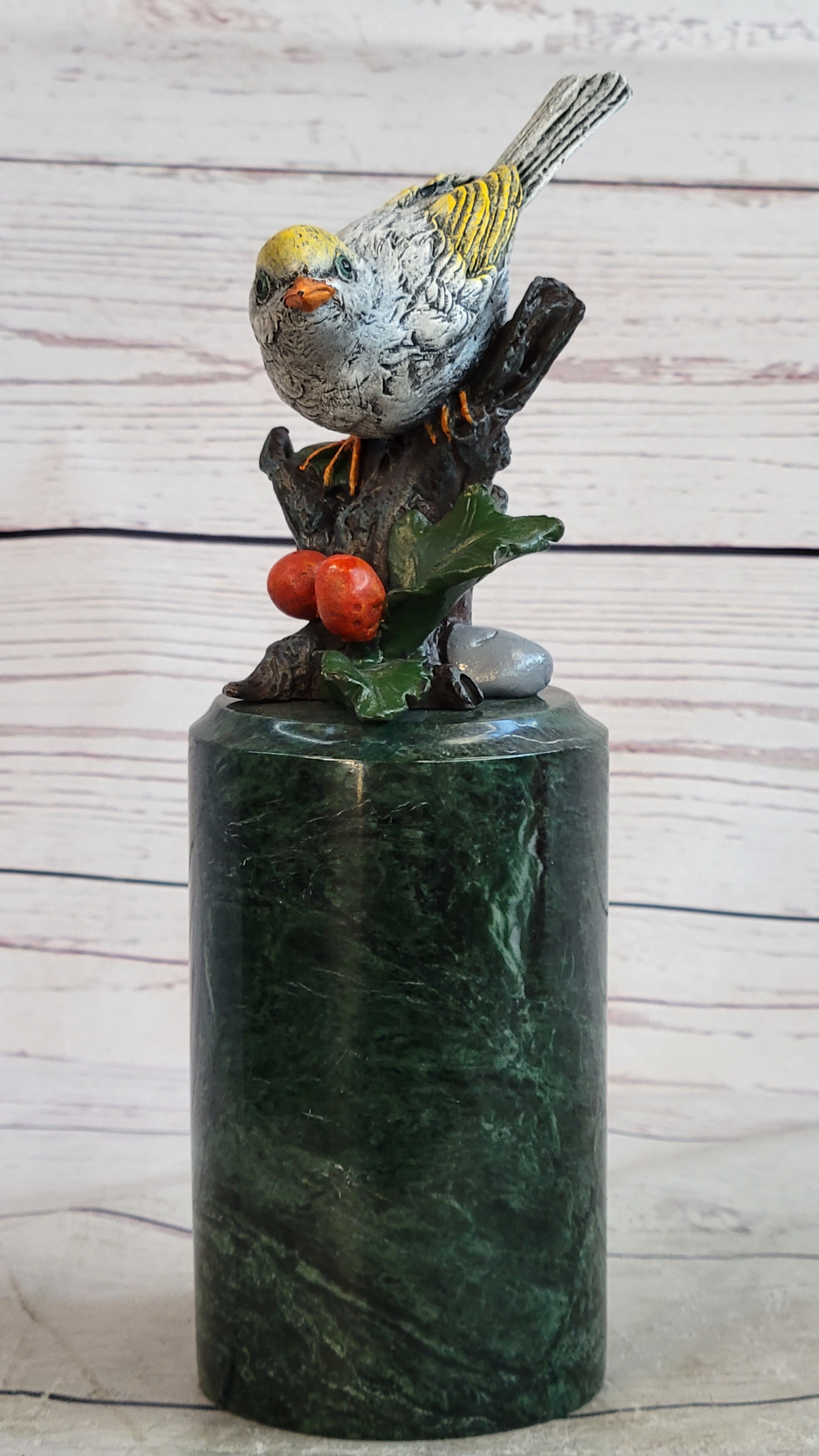 Red Barrel Studio® Naana Colorful Finch Goldfinch Song Bird Bronze ...