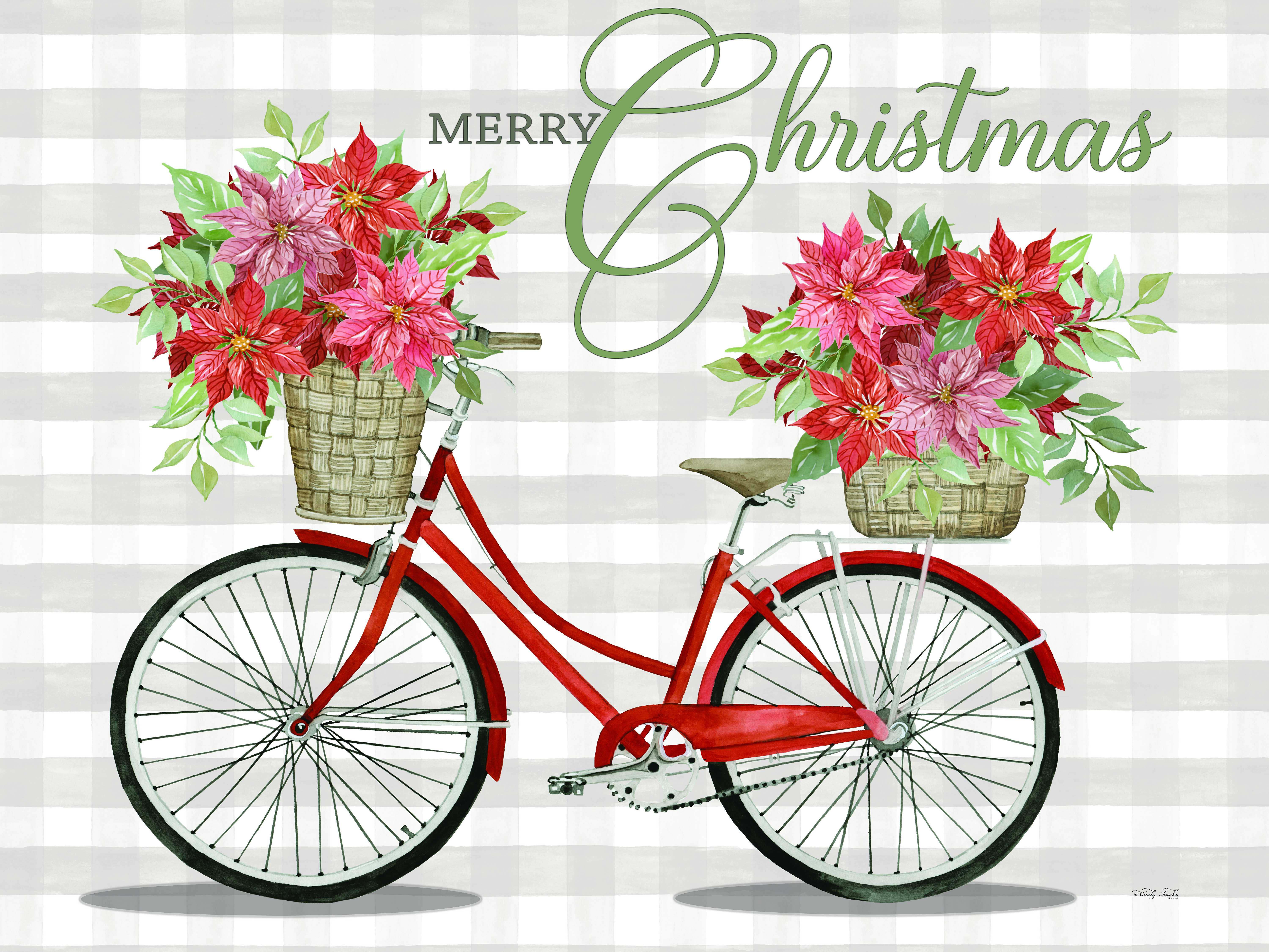 The Holiday Aisle® Merry Christmas Bicycle I by Cindy Jacobs - Wrapped ...