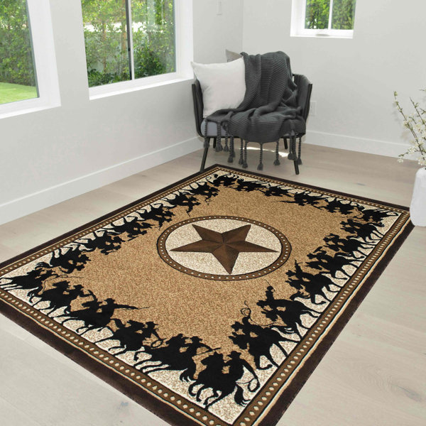 Foundry Select HR Texas Star Rug Traditional Accent Rug In Berber With ...
