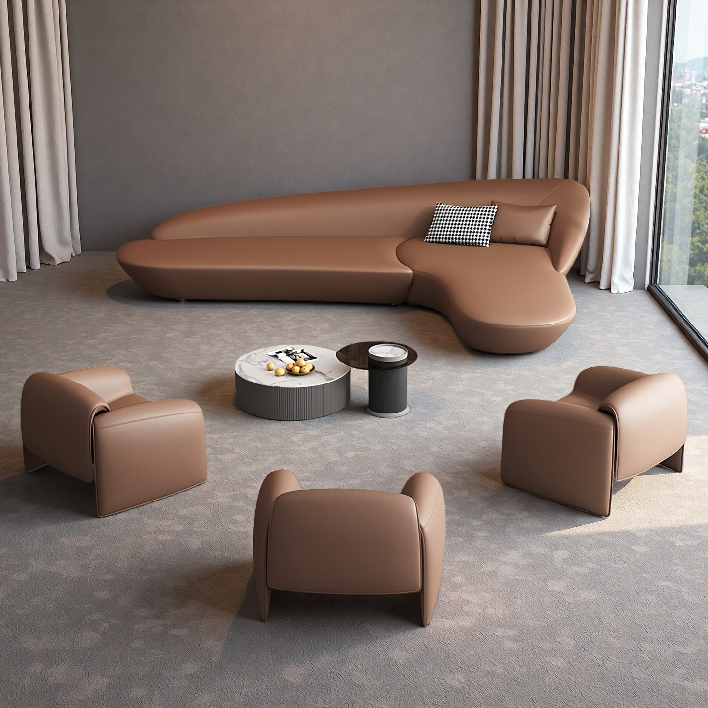 Elamer Light Luxury Artificial Leather Reception Sets - Wayfair Canada