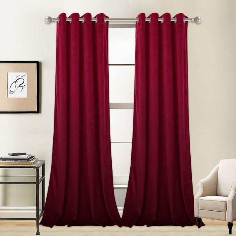 Ebern Designs Azarie Velvet Blackout Curtain Pair & Reviews | Wayfair