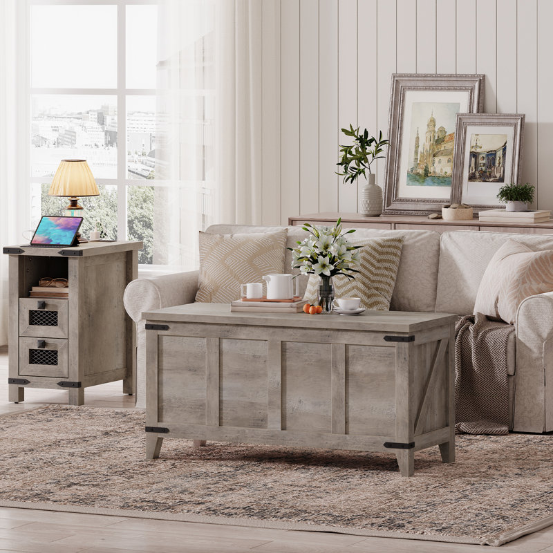 Gracie Oaks 47.2"W Farmhouse Storage Chest With Lift Top Blanket Chest ...