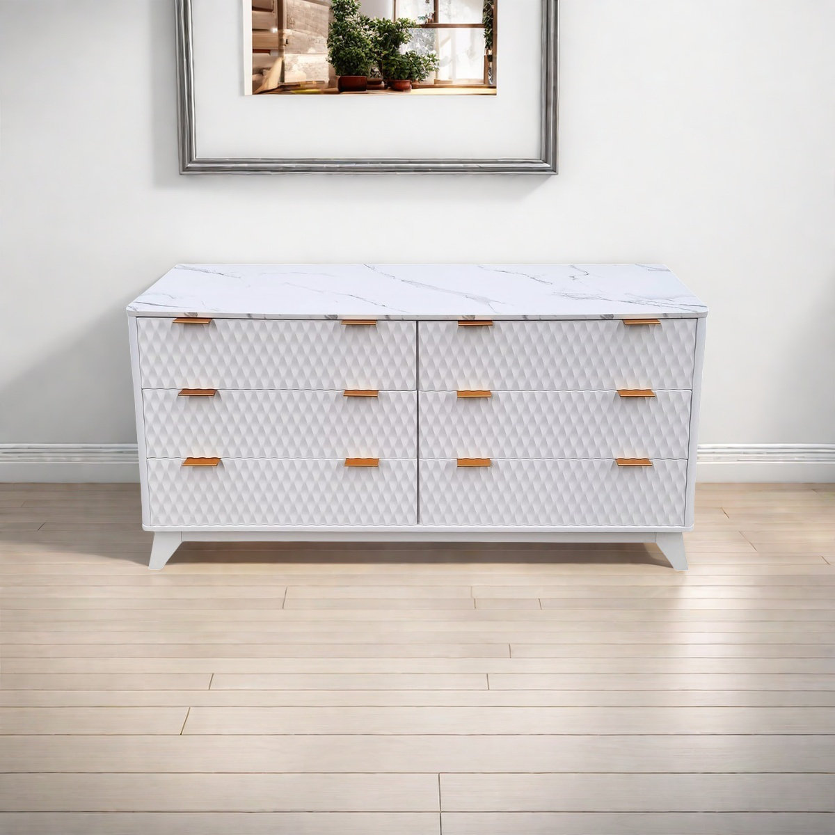 Latitude Run® 6 Drawer Dressing Table, Modern Drawer Cabinet | Wayfair