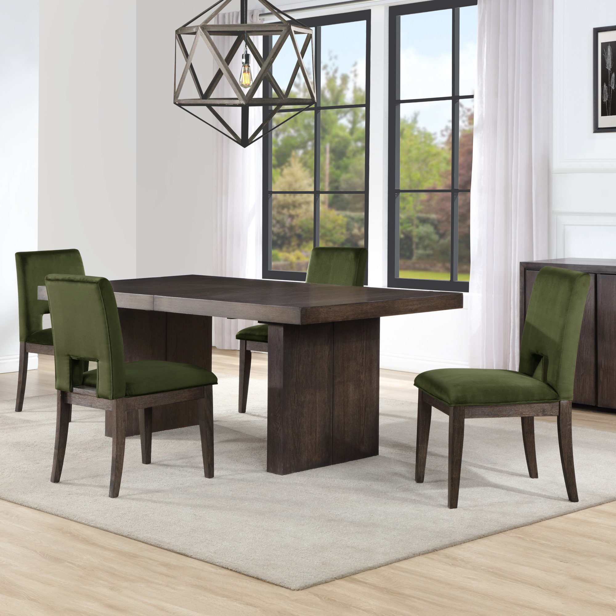 Red Barrel Studio® Pryor 78"-96" Extendable Dining Table Set & Reviews ...