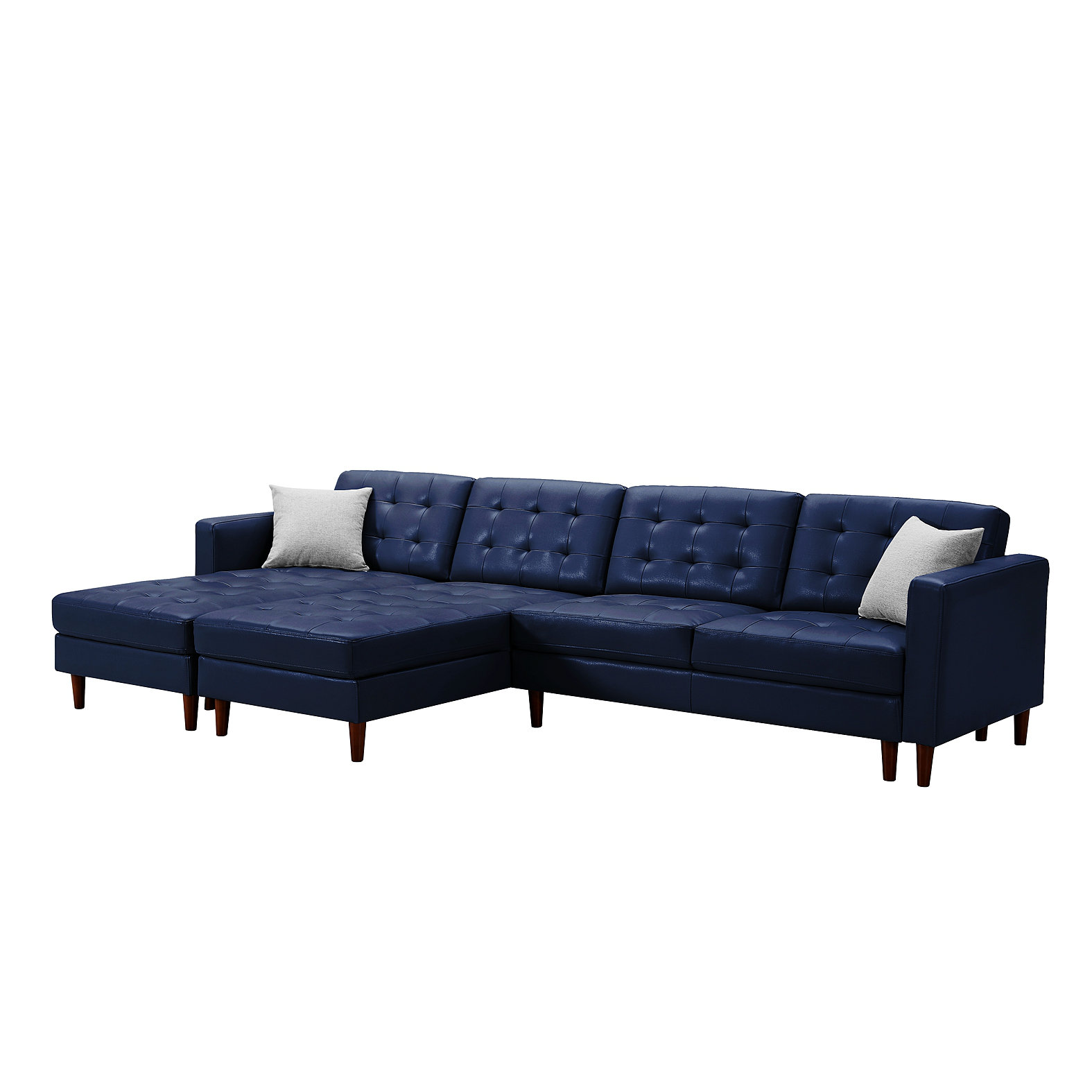 Hokku Designs Gantz Modern Faux Leather Left Hand Facing Modular Corner ...