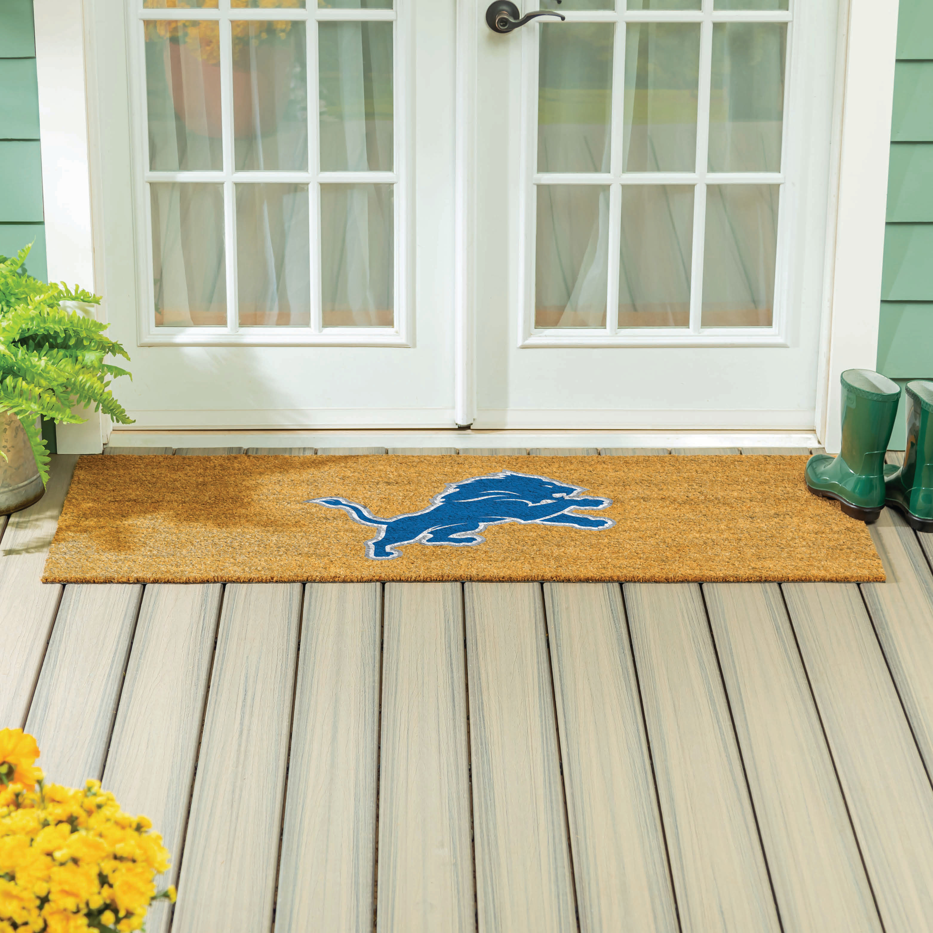 One Allium Way® Detroit Lions Extra Large Full Color Coir Mat, 60"x24 ...