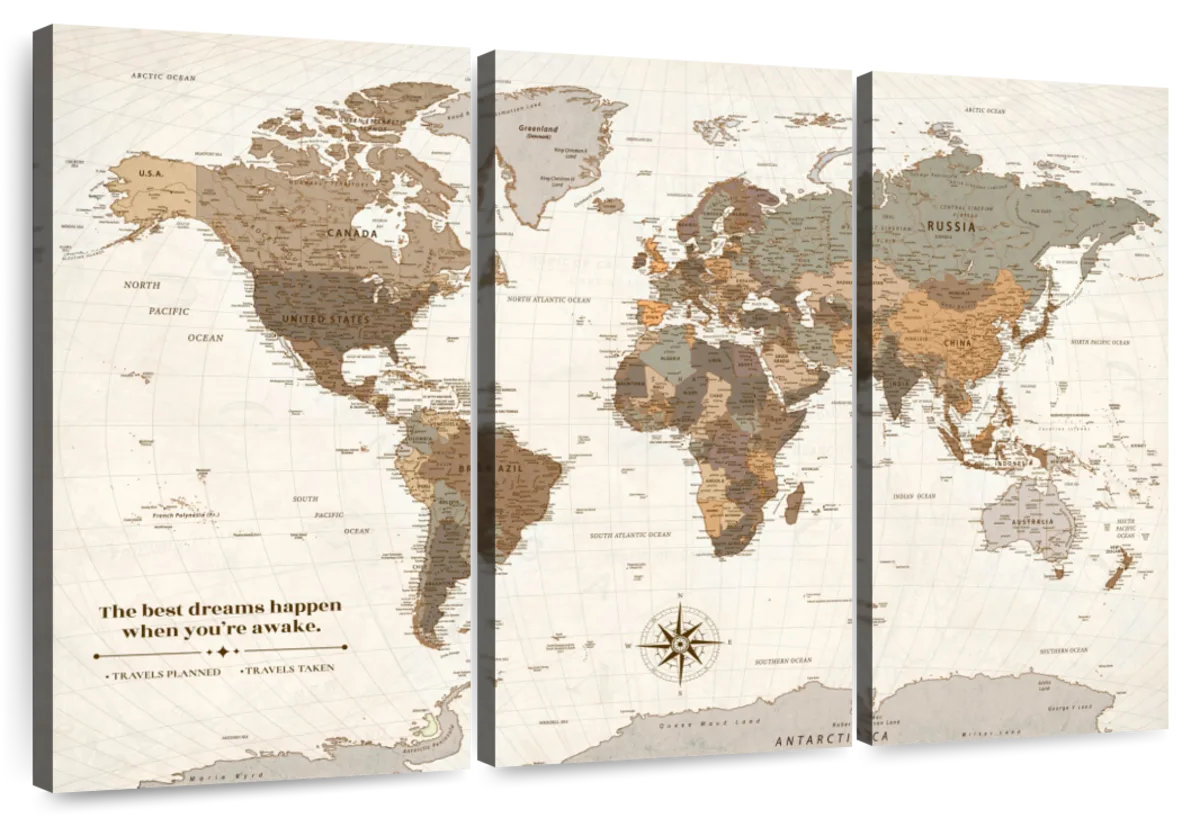 Elephant Stock Best Dreams Push Pin World Travel Map | Wayfair