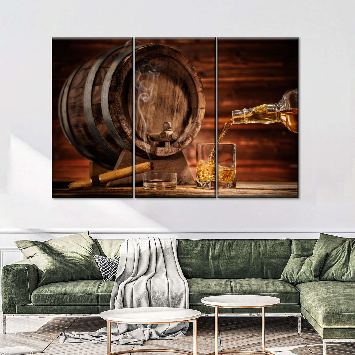Ebern Designs Whiskey Barrel Dispenser - 3 Piece Wrapped Canvas Multi ...