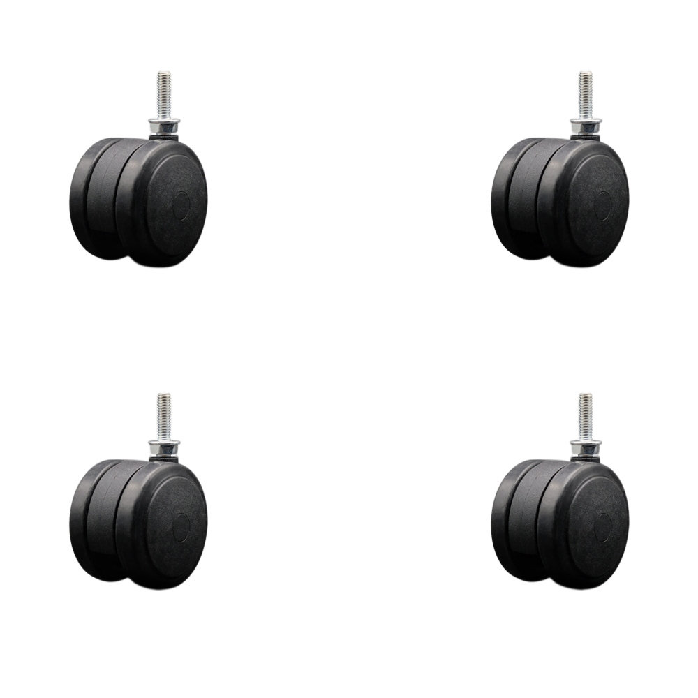 Service Caster 2-3/8 Inch Floor Safe Twin Wheel Casters 5/16 Threaded ...