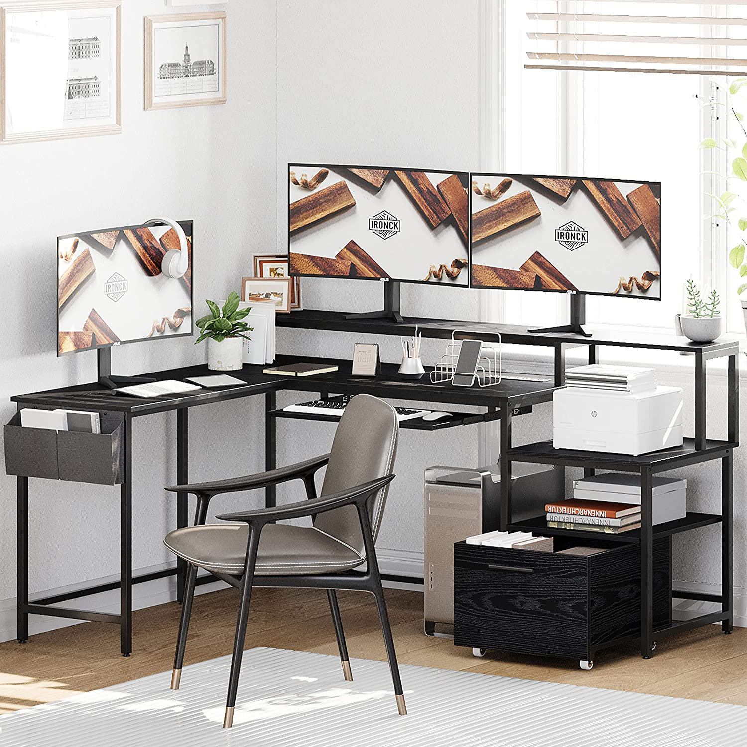 The Twillery Co.® Bilodeau 66.1'' W L-Shape Computer Desk, Corner Home ...