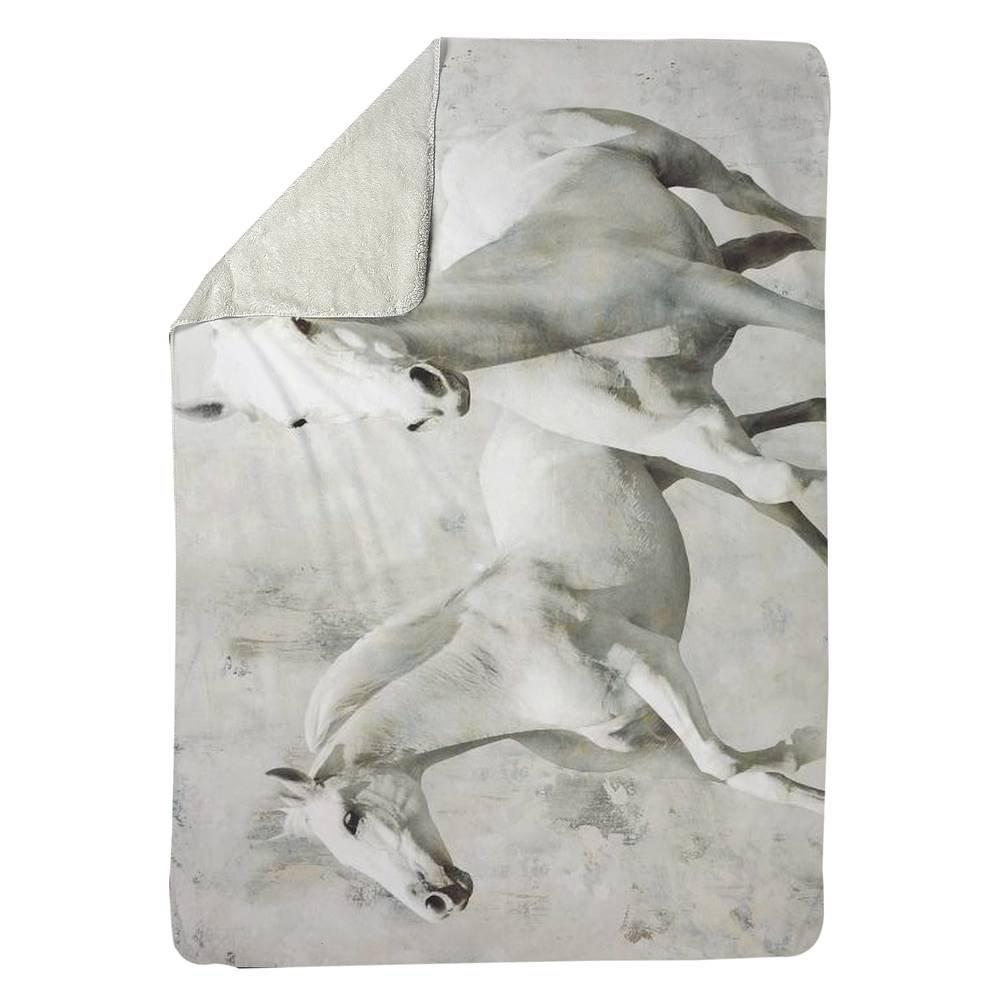 Begin Edition International Inc. Two White Horse Running Blanket | Wayfair
