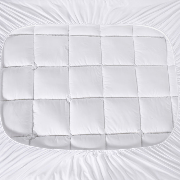 Alwyn Home Tonsey Cotton Quilted Mattress Pad Fitted Mattress Topper ...