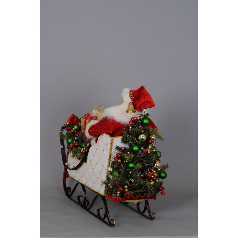 Karen Didion Originals Lighted Sled Santa | Wayfair