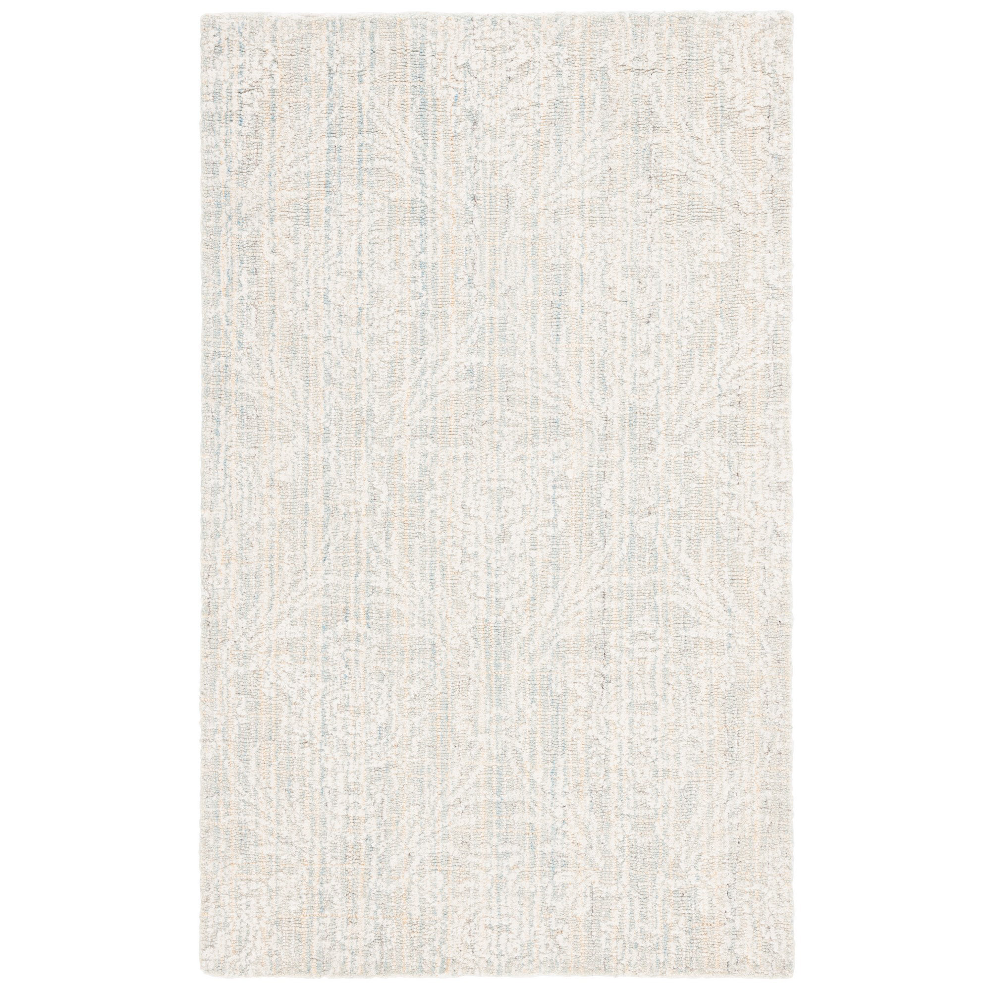 Charlton Home® Chaleb Hand Tufted Wool Cotton Pet Damask Rug in Light ...