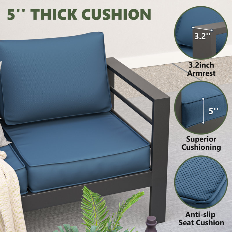 Latitude Run® Kassidee 7 - Person Outdoor Seating Group with Cushions ...