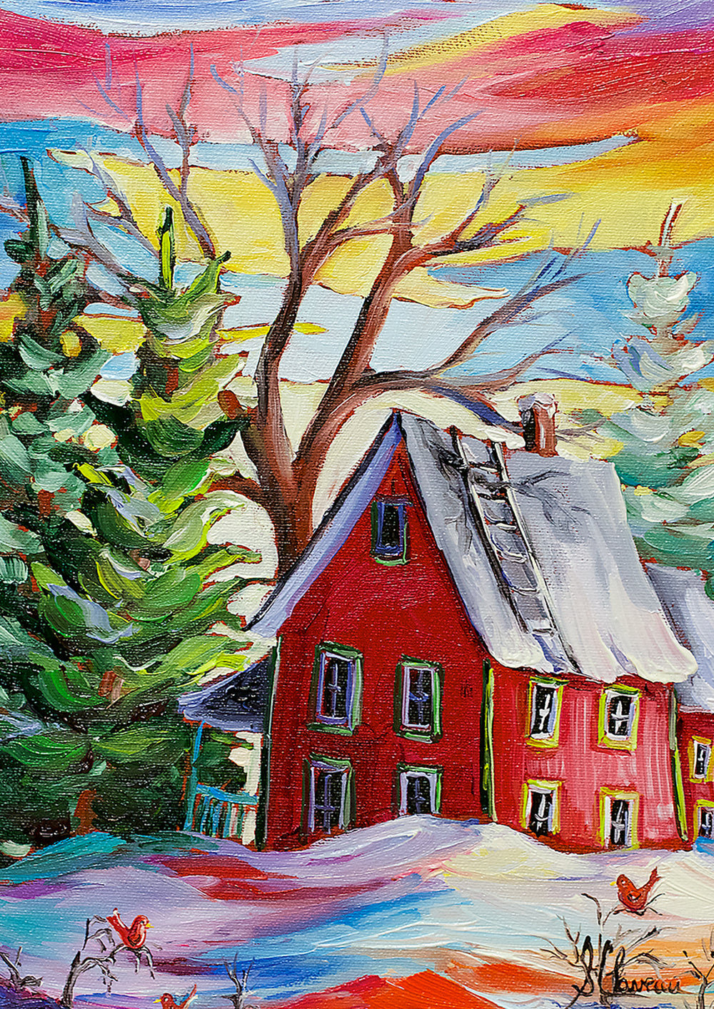 Toland Home Garden Toland Winter Farmhouse Inch Winter Flag Farm Double ...