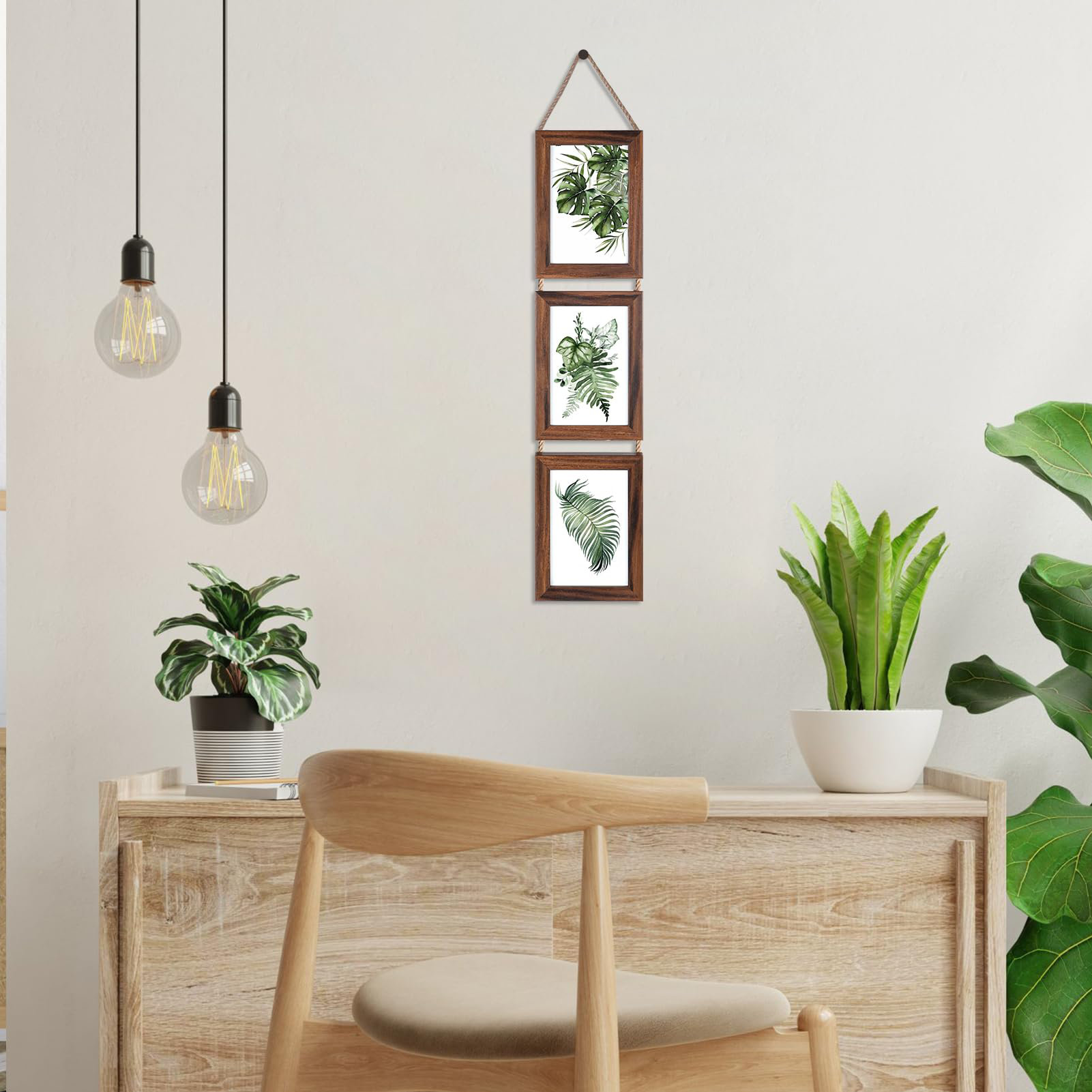 One Allium Way® 4X6 Collage Triple Picture Frames Set, Walnut Brown 6 ...