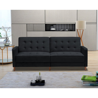 Corrigan Studio® Stetson 80" Velvet Square Arm Sofa Bed & Reviews | Wayfair