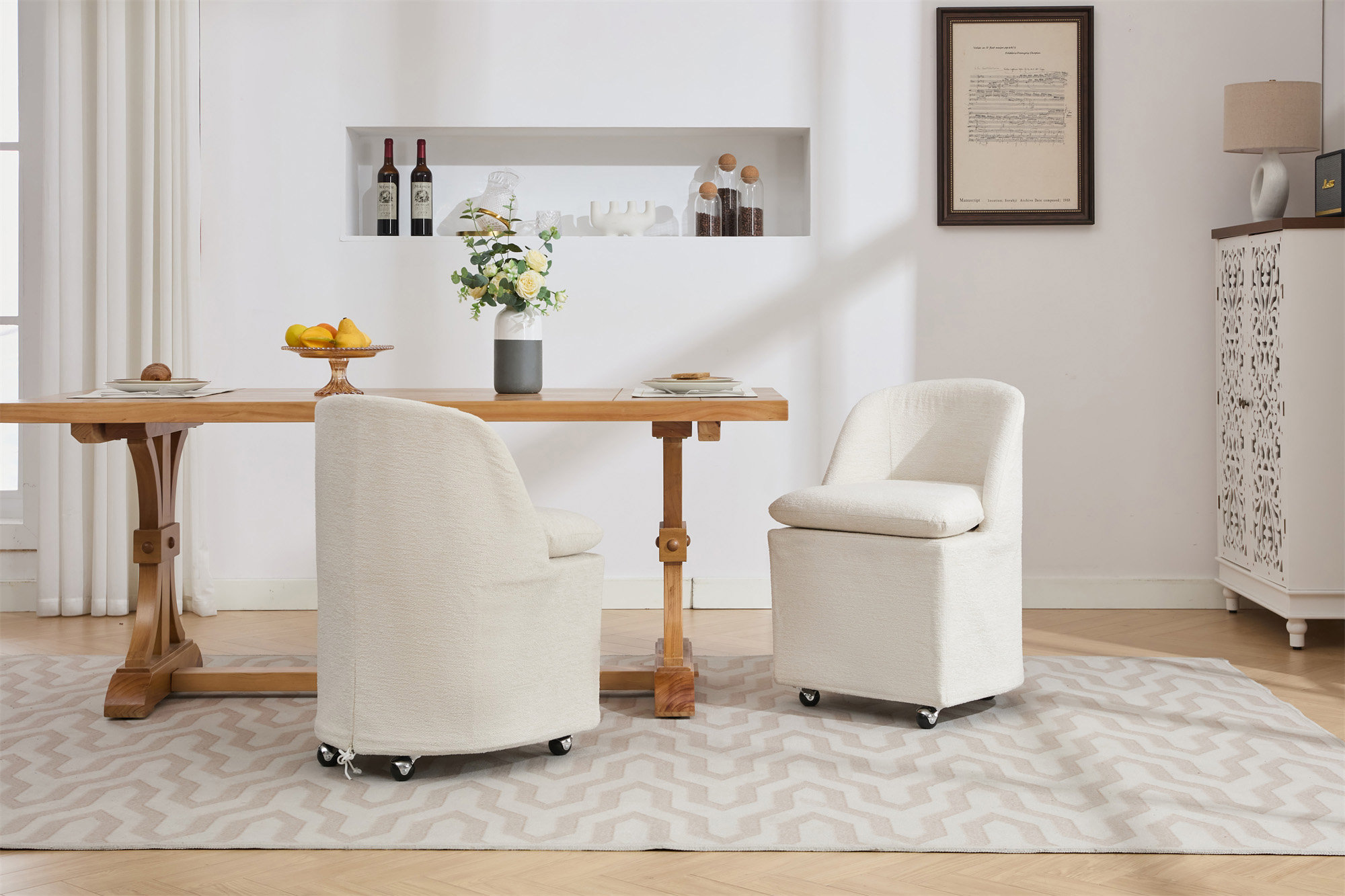 Latitude Run® Kendrick Dining Chairs with Universal Wheels | Wayfair
