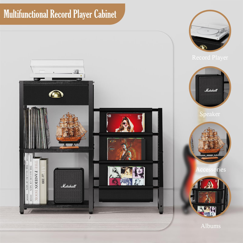 Ebern Designs Record Player Audio Rack | Wayfair