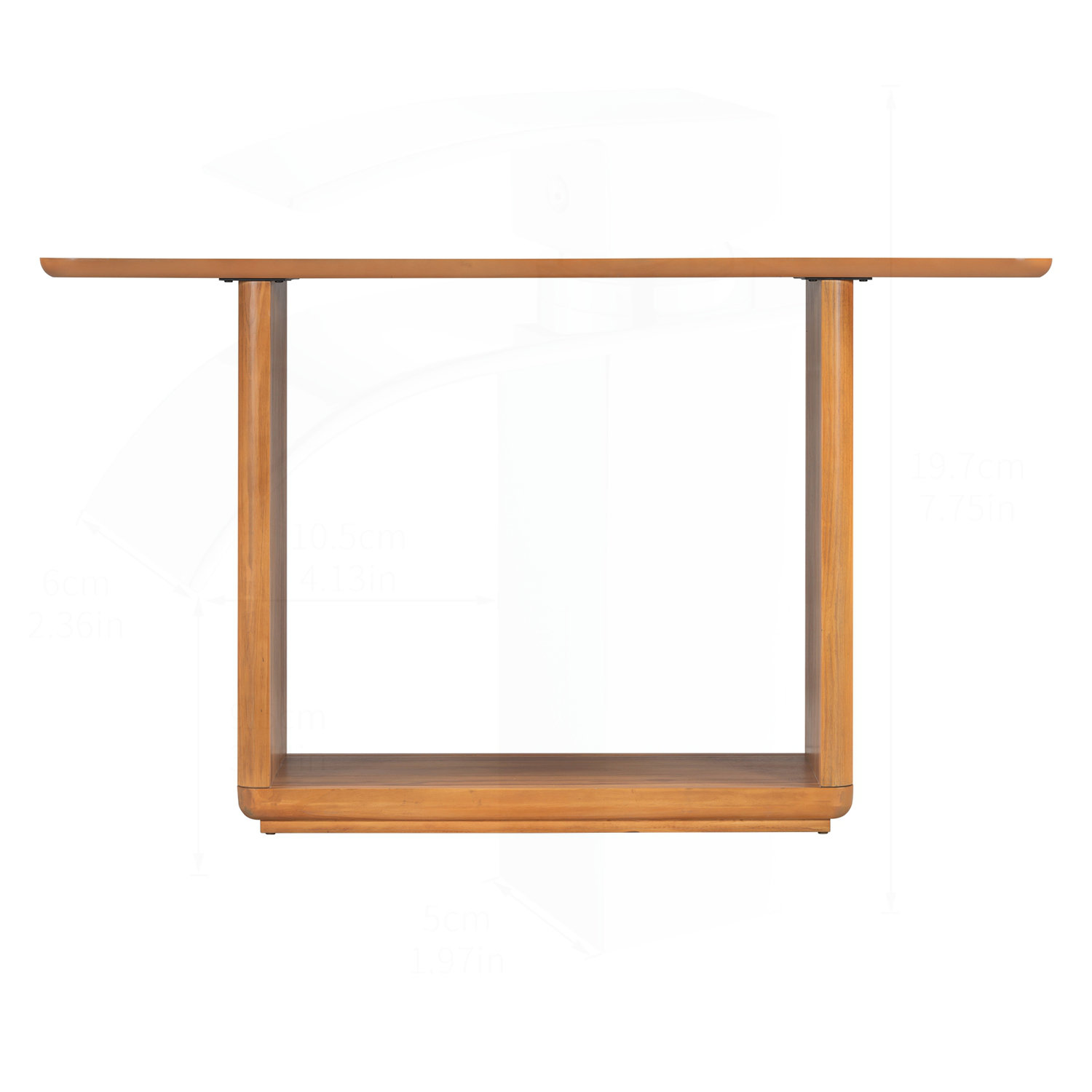 Latitude Run® Elegant Curved-Corner Console Table with Natural Wood ...