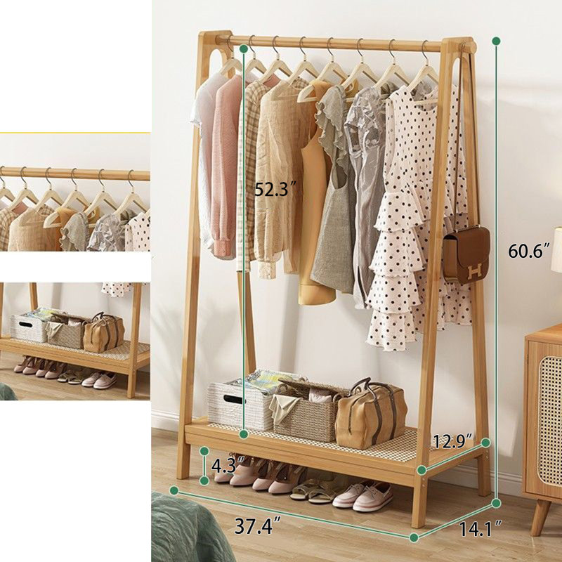 Onaway 37.4'' Solid Wood Clothes Rack with 1 Storage Shelf & Reviews ...