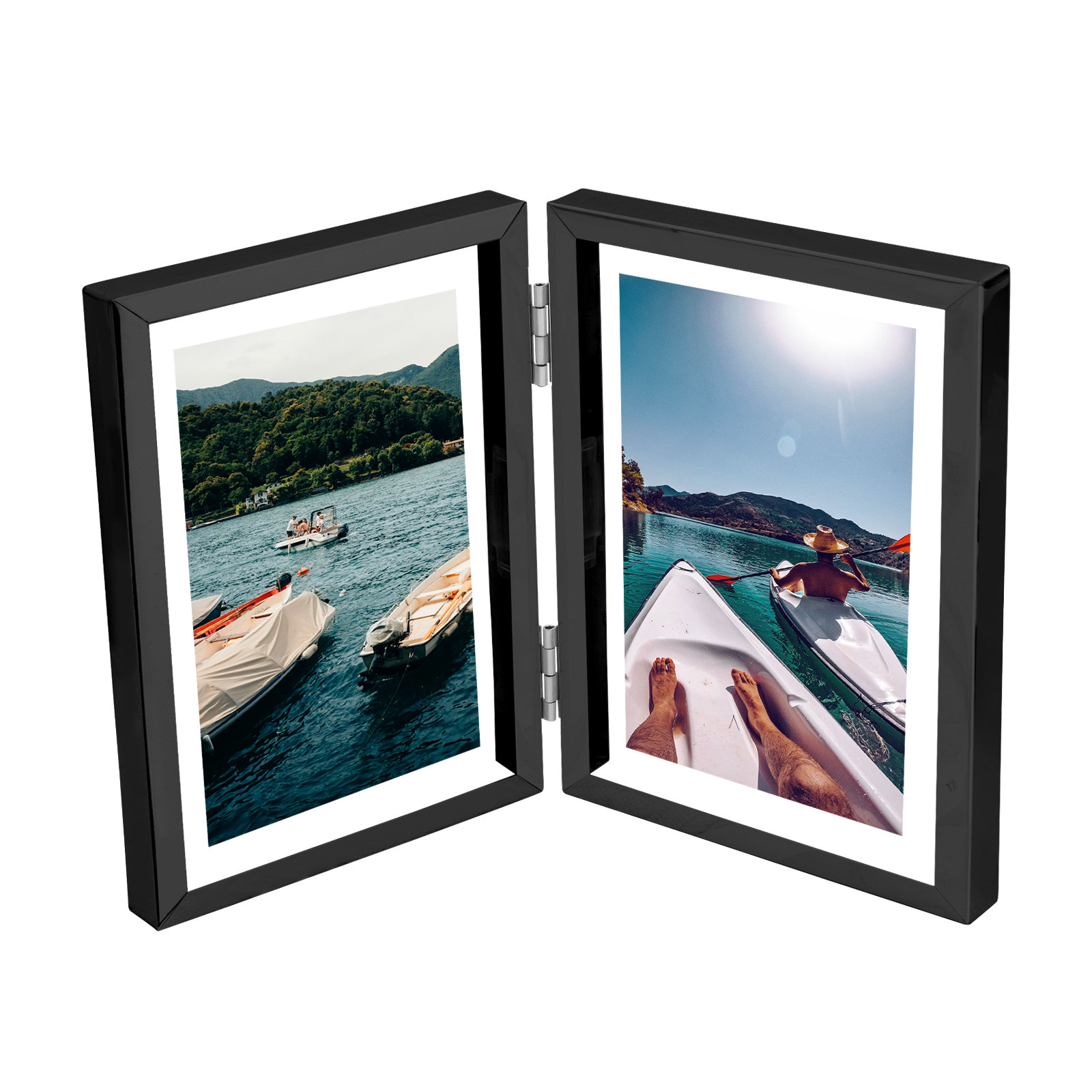 Ebern Designs Hinged Floating Metal Frame with Real Glass | Wayfair