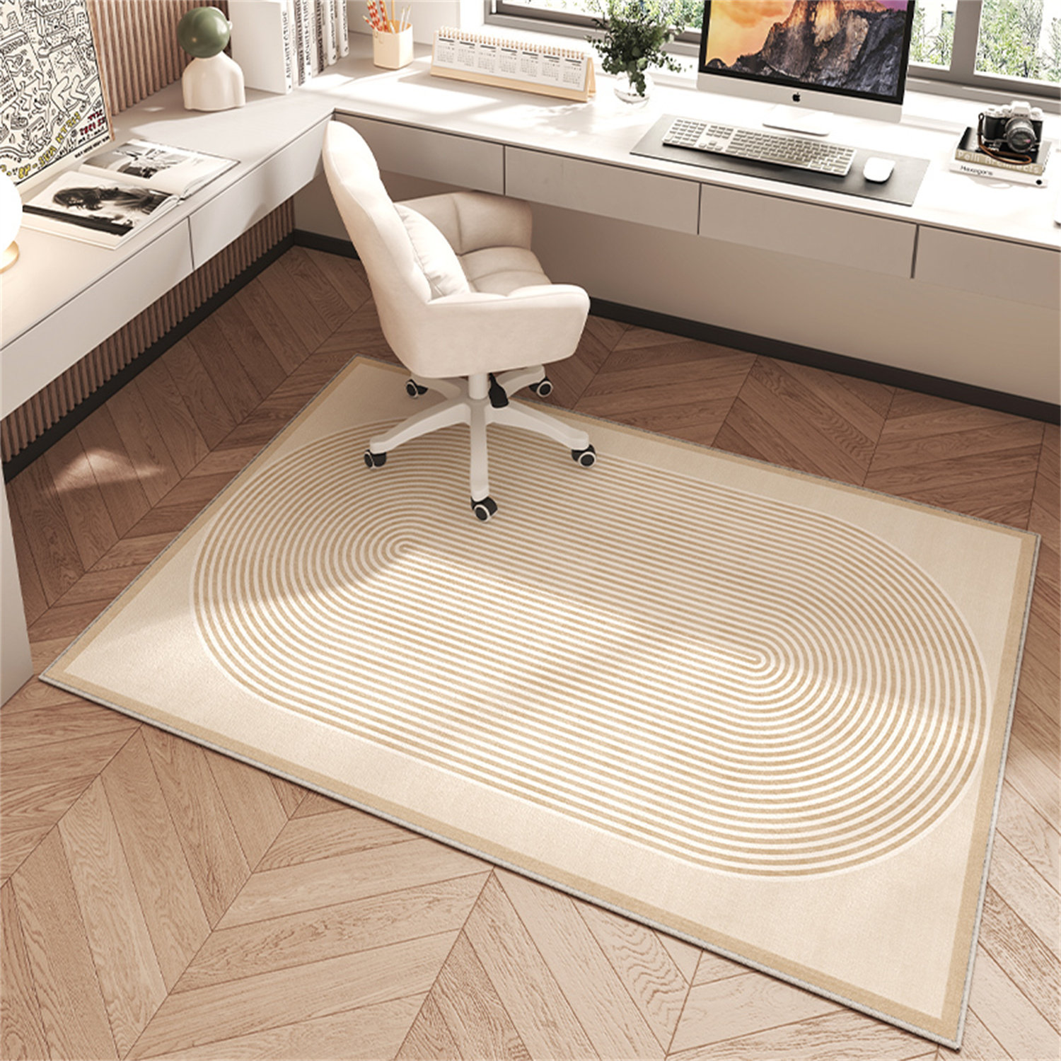 JINXI Study Room Carpet - Desk Chair Mat, High-End Bedroom Wood Floor ...