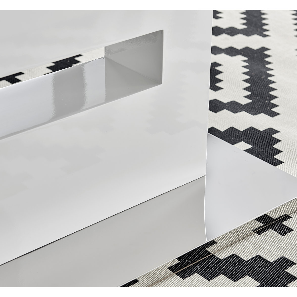 The Twillery Co.® Wolcott Areza Luxury White High Gloss Extendable ...