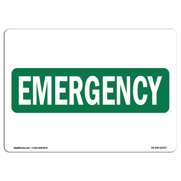 SignMission Label Emergency Sign | Wayfair