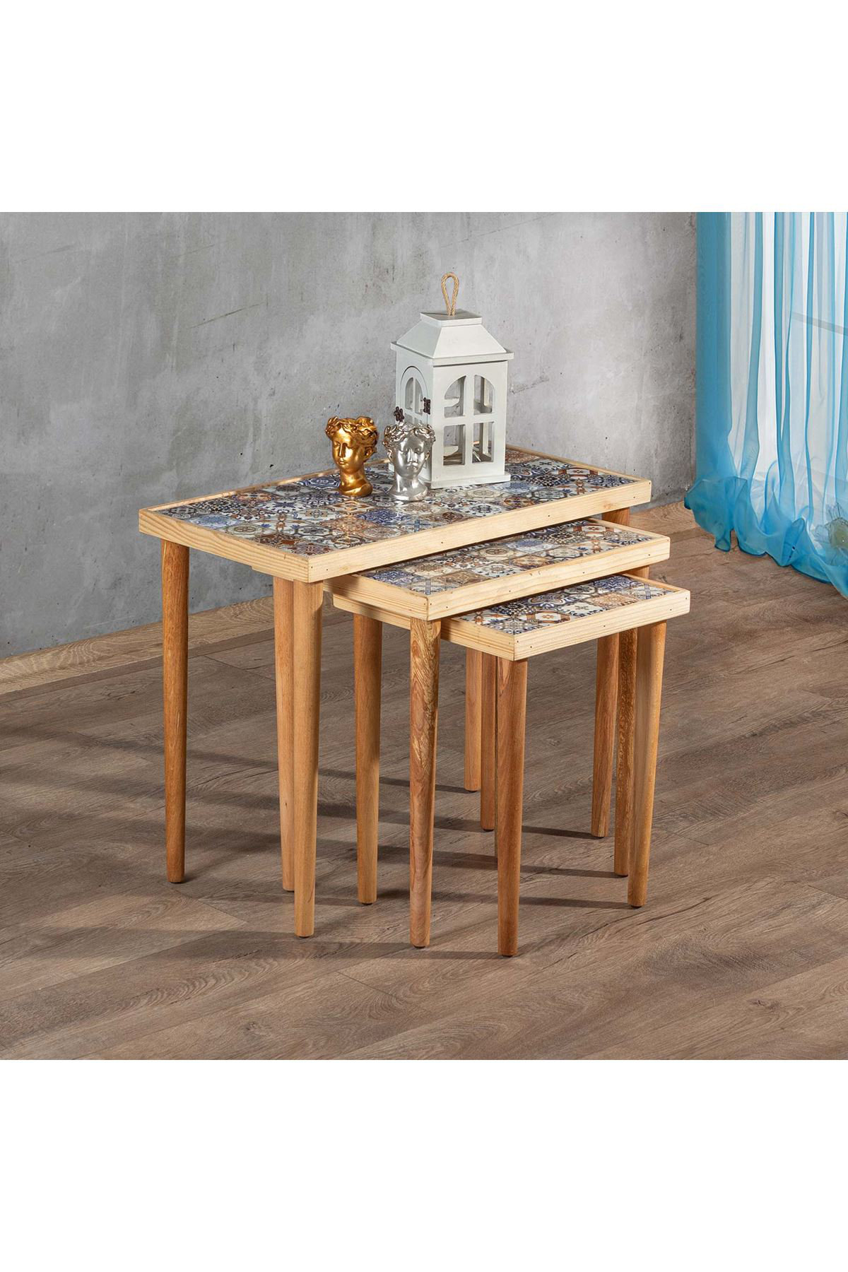 Bungalow Rose Minimalist Coffee Nesting Tables Set 3 | Wayfair