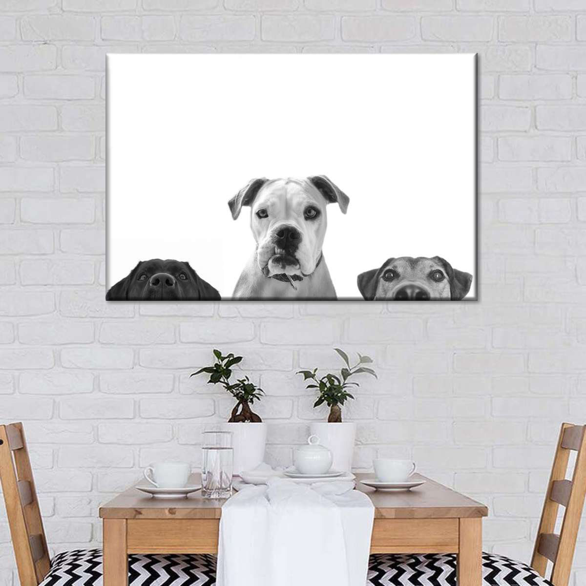Ebern Designs Dog Curious Dogs Canvas Print On Canvas Print | Wayfair