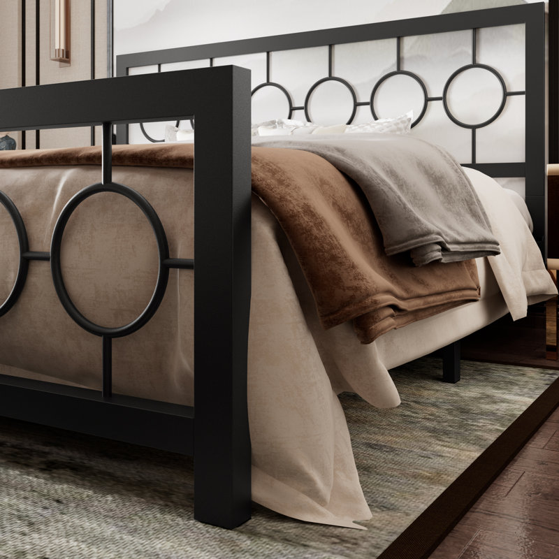 Wade Logan® Avren Oriental Vintage Style Metal Platform Bed & Reviews ...