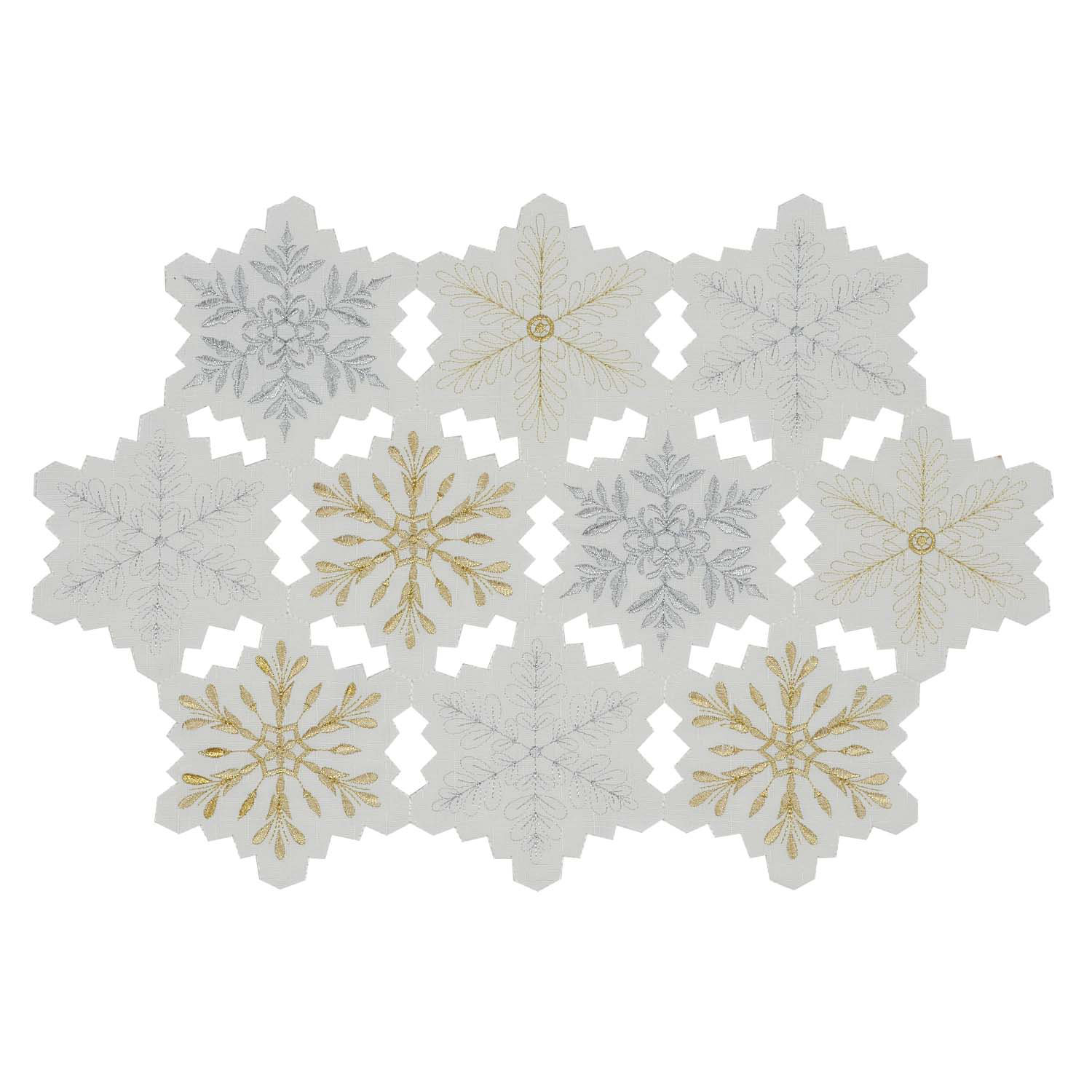 The Holiday Aisle® Mccardle Snow Flake Kitchen 19" Cotton Placemat ...