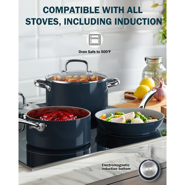 Cook N Home 6-quart Hard Anodized Healthy Ceramic Nonstick Stock Pot ...