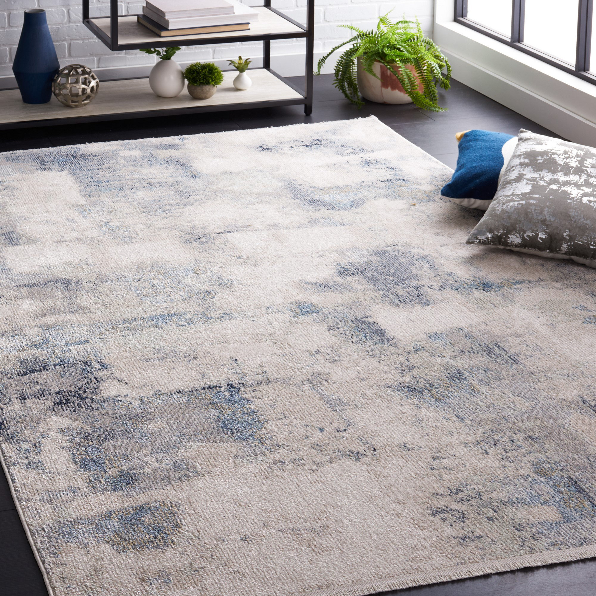 17 Stories Bayside Performance Machine Washable Abstract Rug & Reviews ...