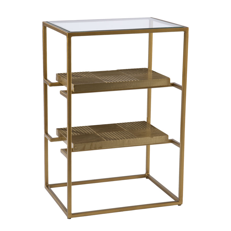 Mercer41 Glass Top Frame End Table with Storage & Reviews | Wayfair