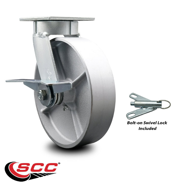 Service Caster Kingpinless Semi Steel Wheel Swivel Caster with Brake ...