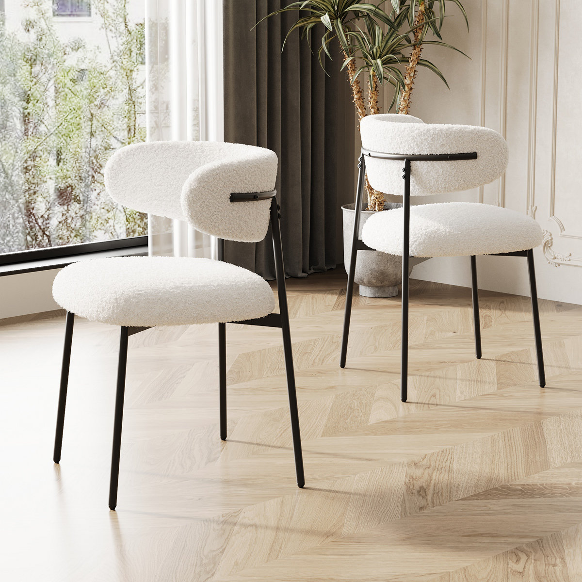 George Oliver Dining Chairs Set Of 2, Medieval Modern Dining Chairs ...