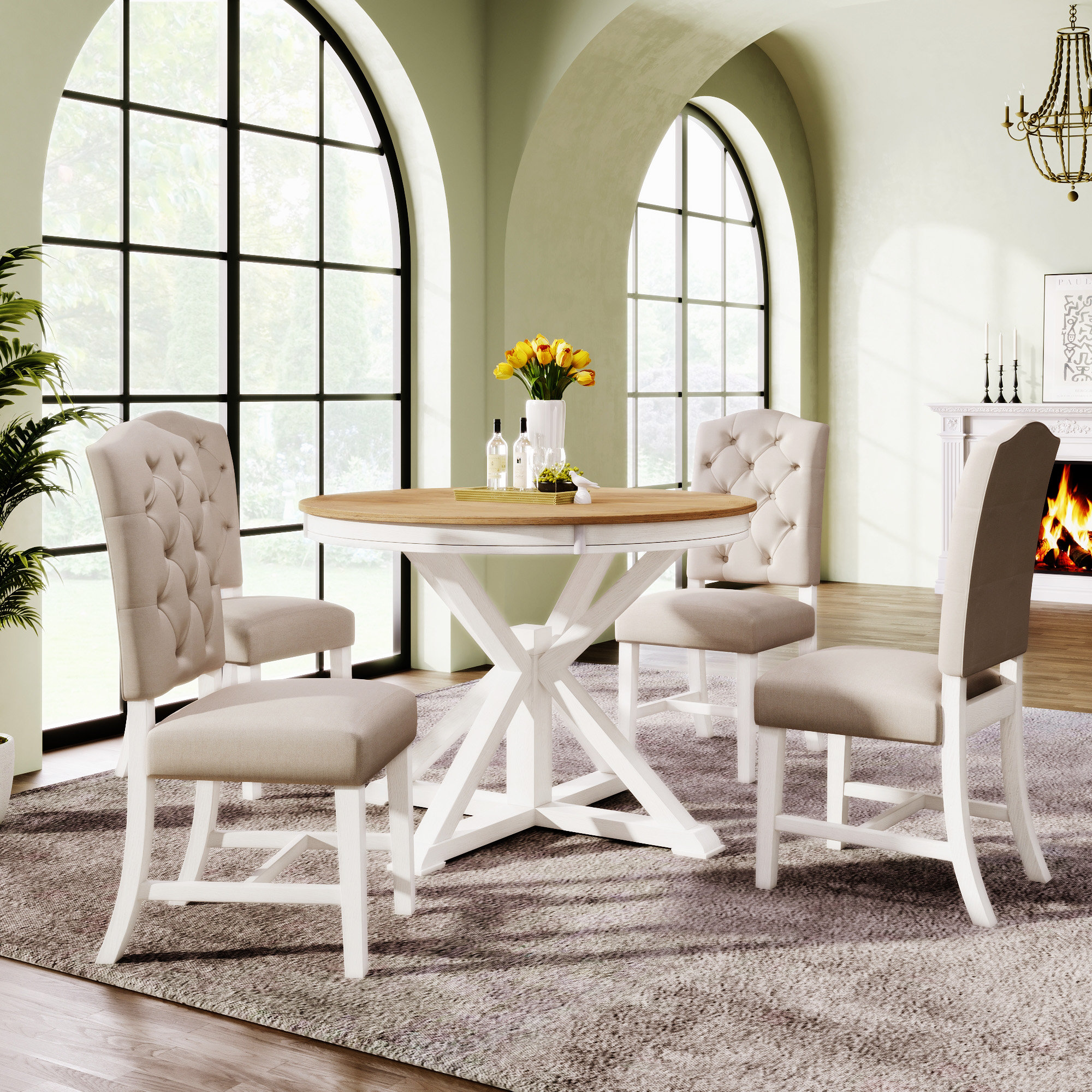 Lark Manor™ Functional Furniture Retro Style Dining Table Set With ...