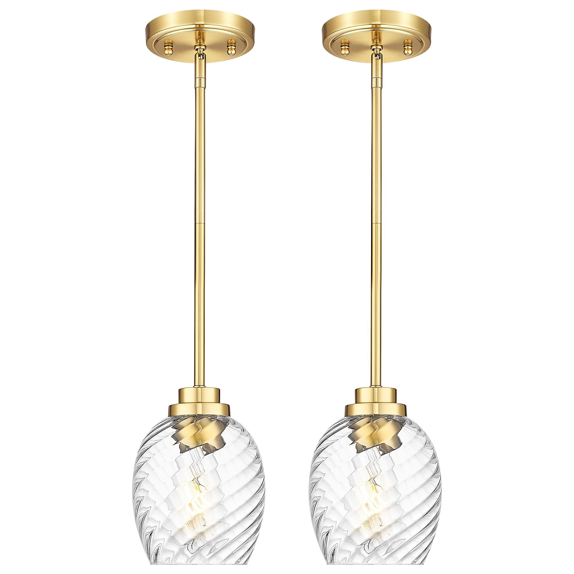 Everly Quinn Mikelia 2 - Light Gold Pendant | Wayfair