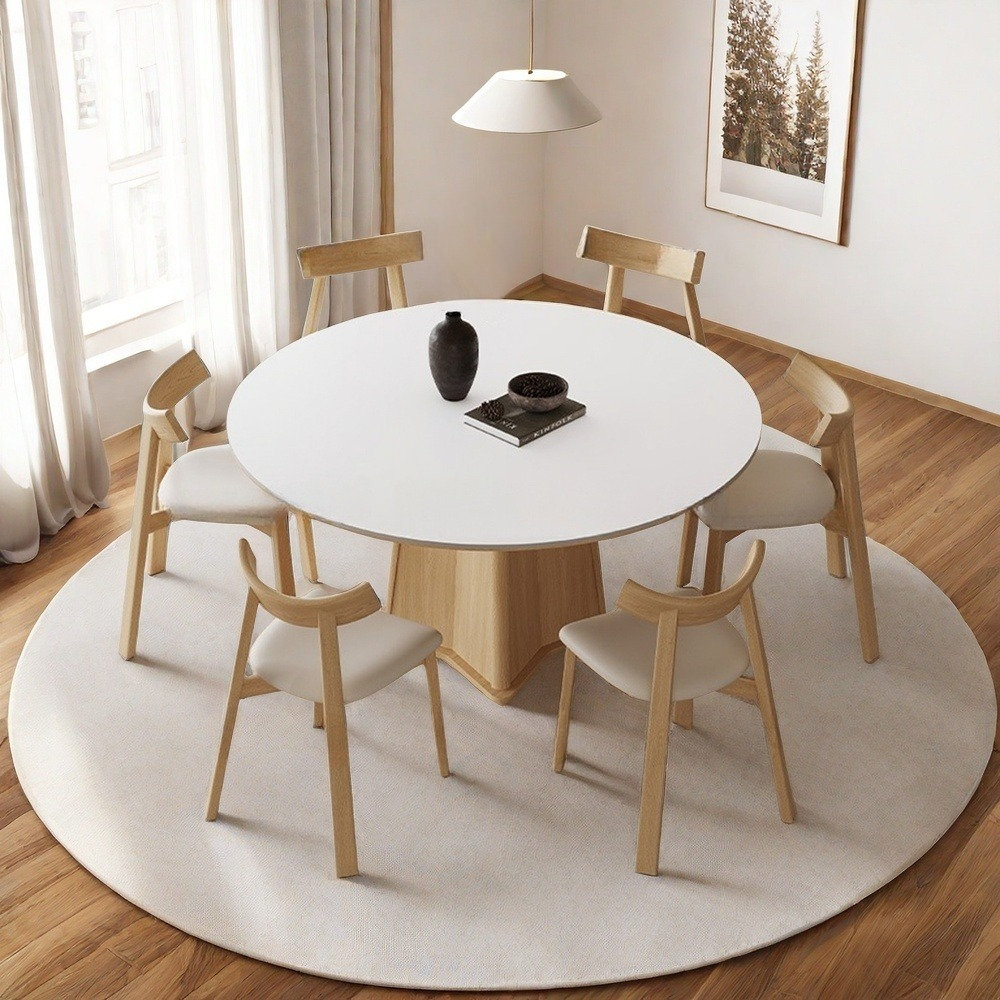 A Zoetic Home Home modern simple cream wind dining table set | Wayfair