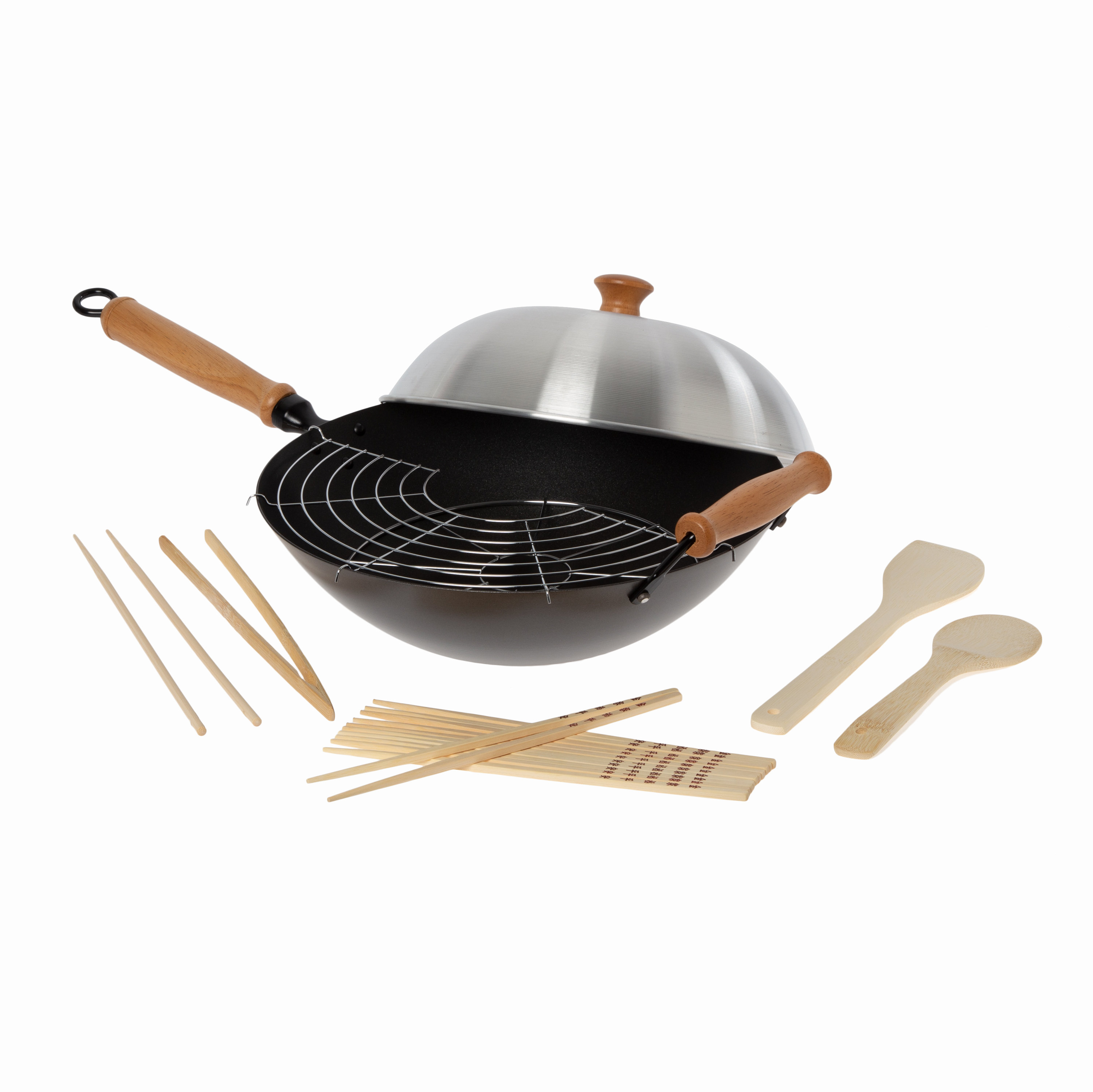 Joyce Chen 10 - Piece Non-Stick Carbon Steel Wok Set with Lid & Reviews ...