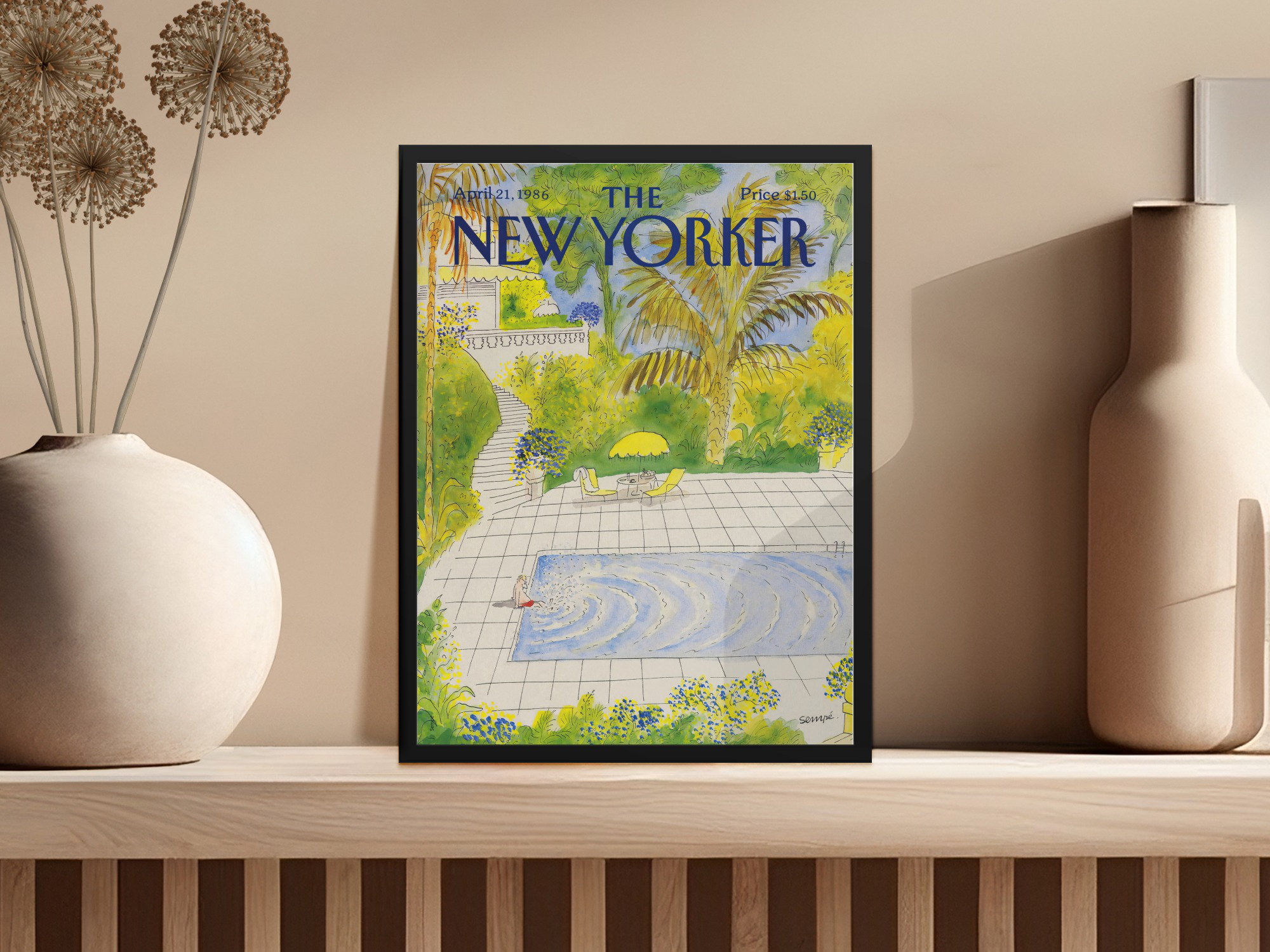 Lark Manor The New Yorker April 21 1986 Cover Artwork Landscape Framed ...