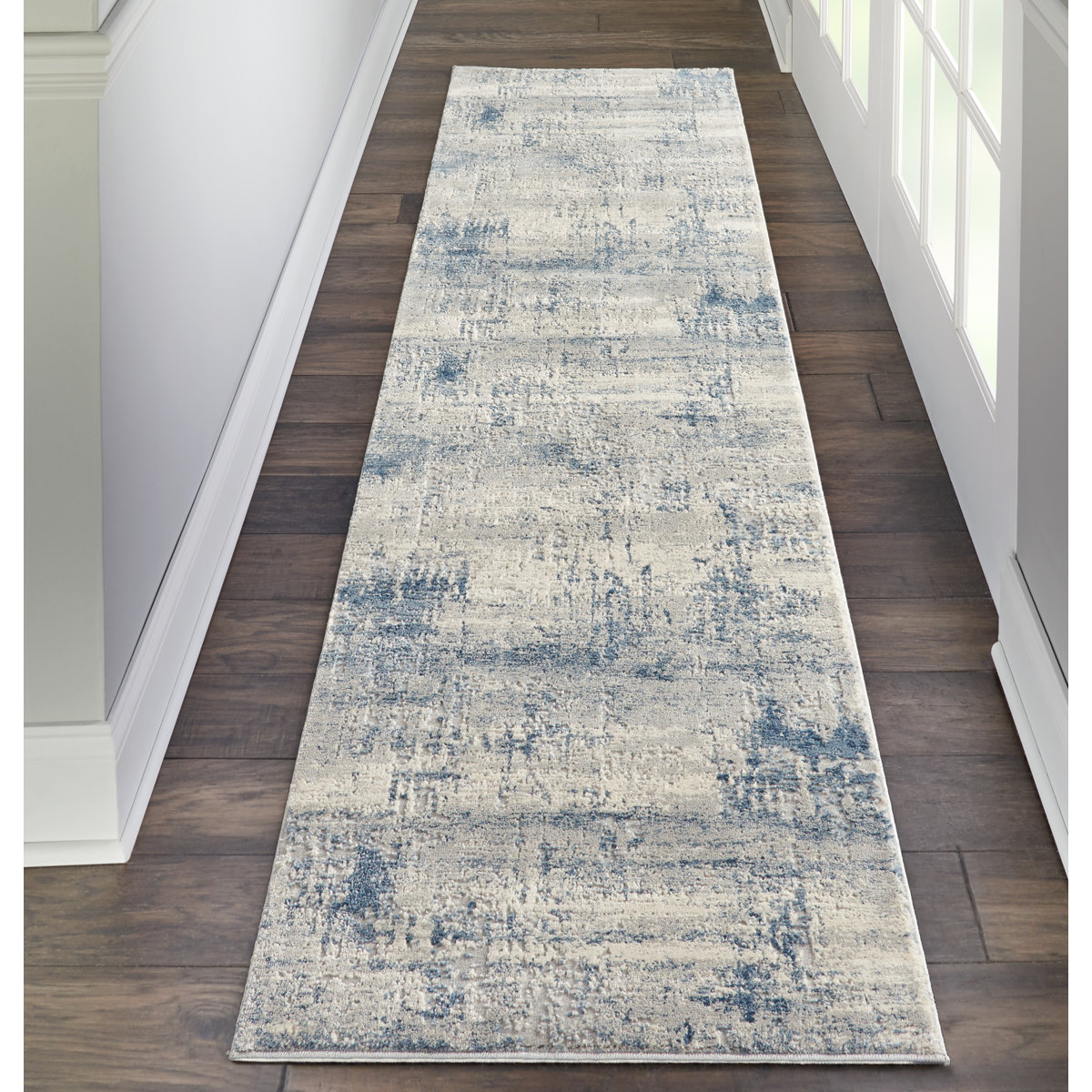 17 Stories Ariaya Abstract Gray/Blue/Ivory Indoor Area Rug & Reviews ...