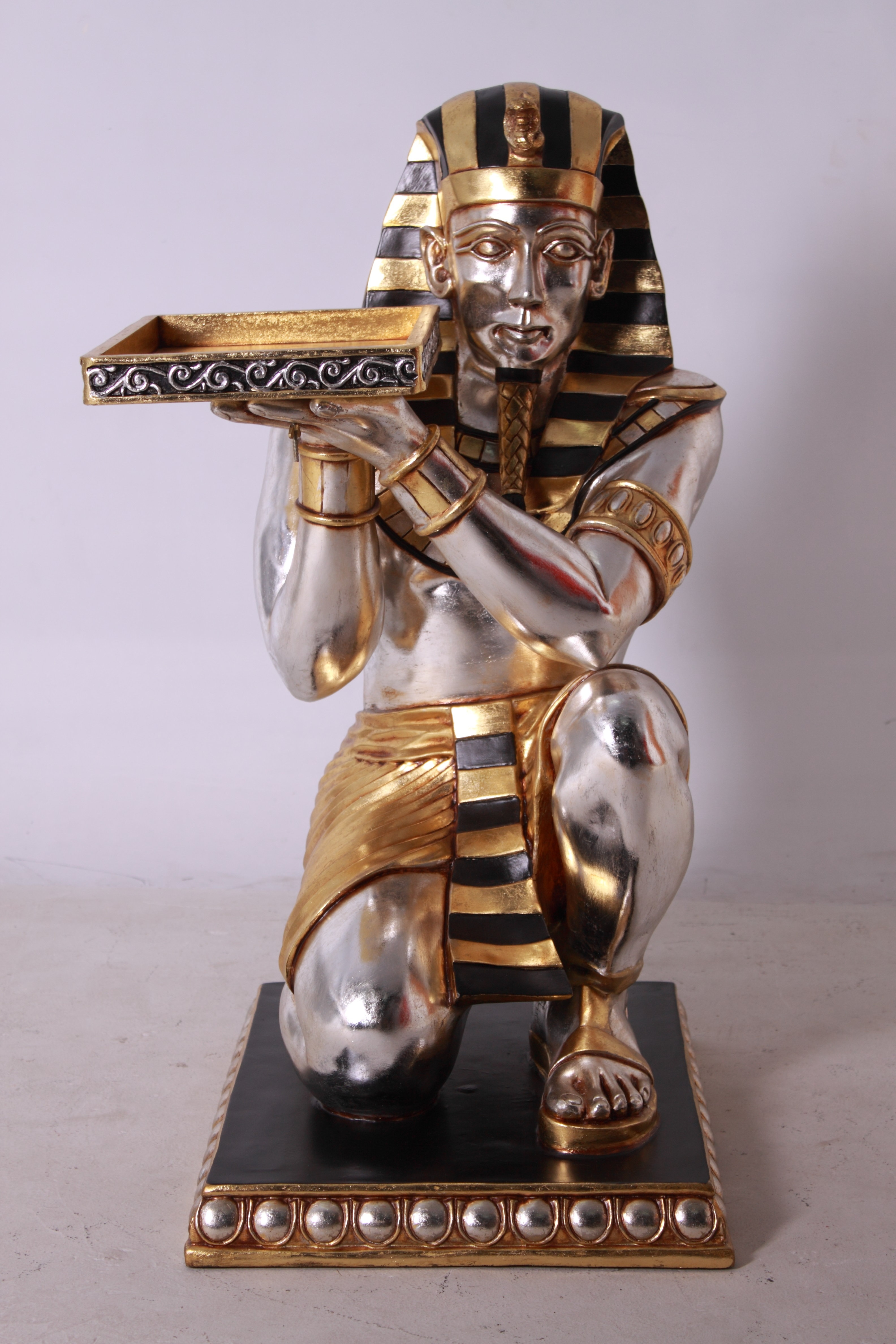 Bungalow Rose Kneeling King Tut with Tray | Wayfair