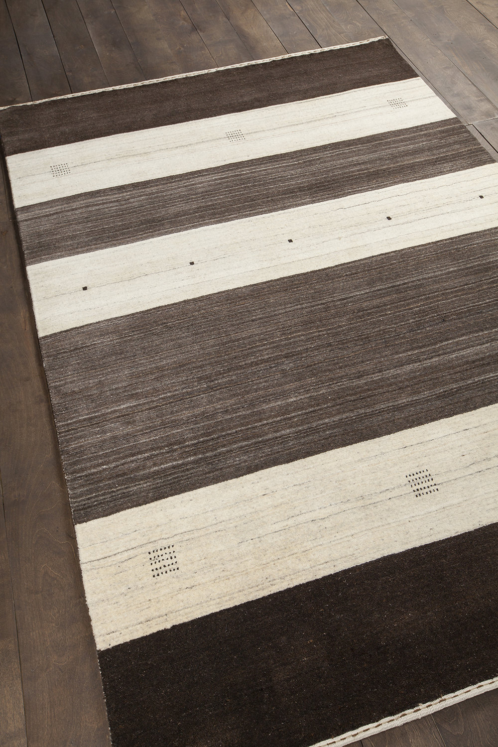 Corrigan Studio® Roxanne Patterned Knotted Wool Brown/Beige Striped ...