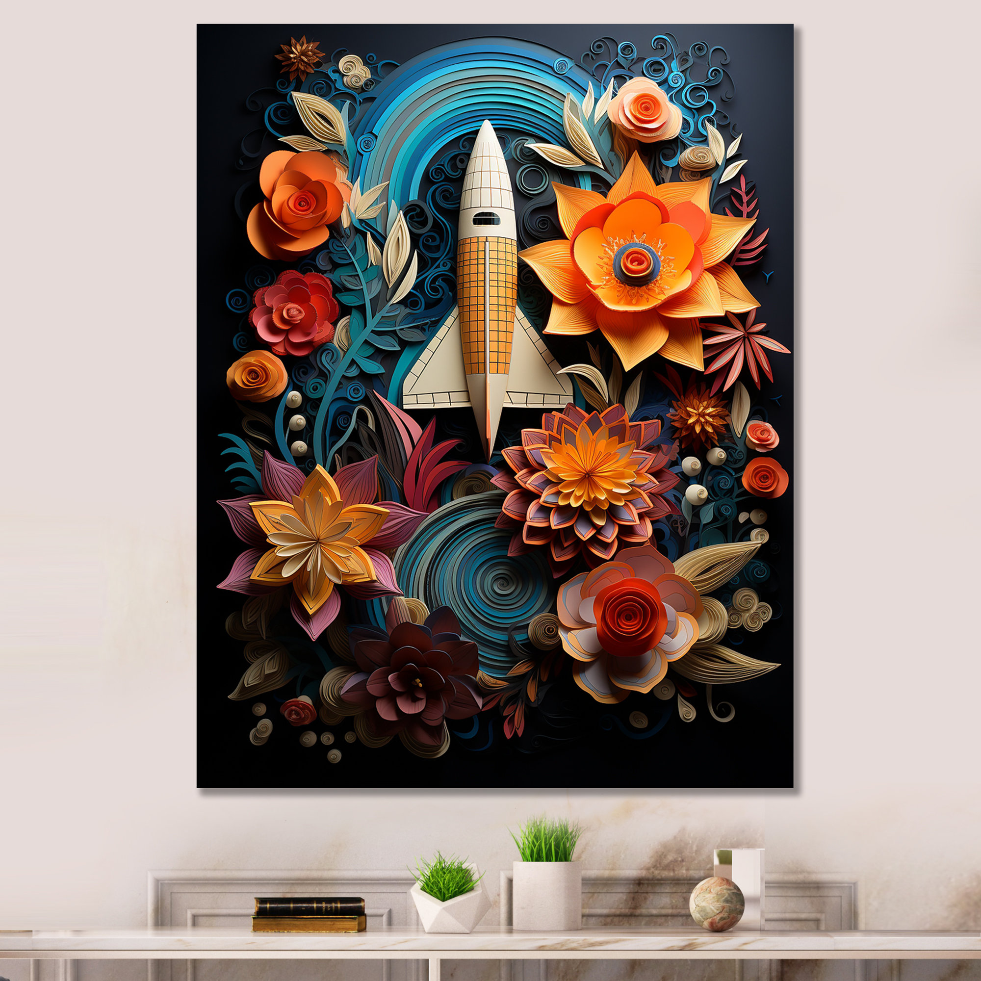 Winston Porter A Surrealism Space Shuttle Launch - Rocketship Wall Art ...