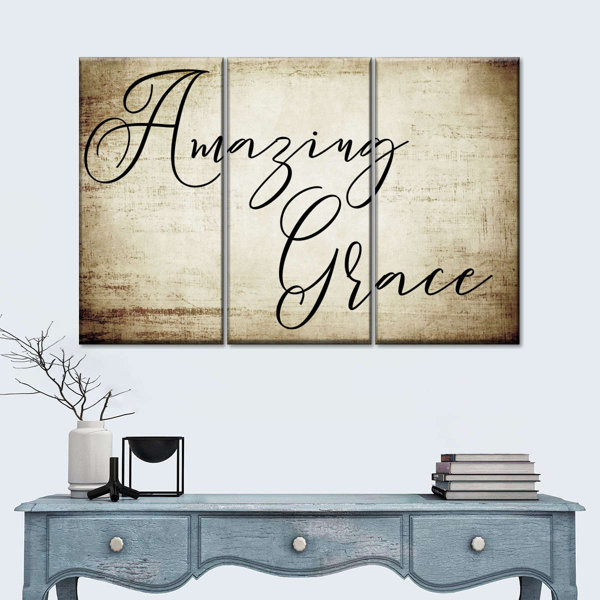 Trinx " Amazing Grace Script " by TimberType Studio 3 - Pieces | Wayfair
